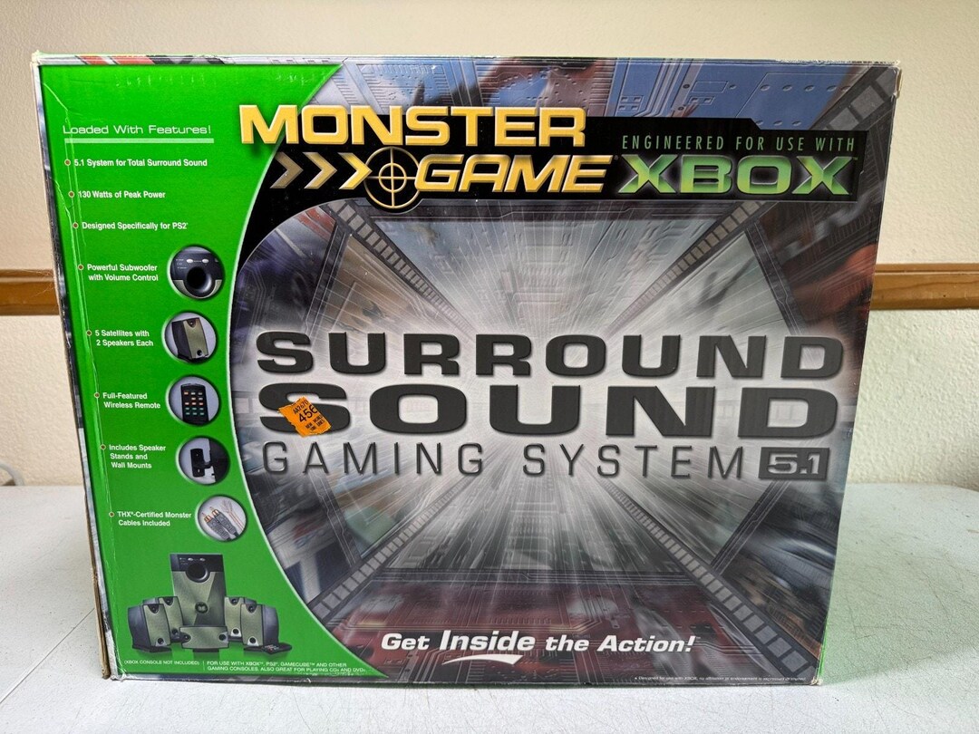 Monster Xbox Surround Sound Gaming System 5.1 Vintage Retro Gaming ...
