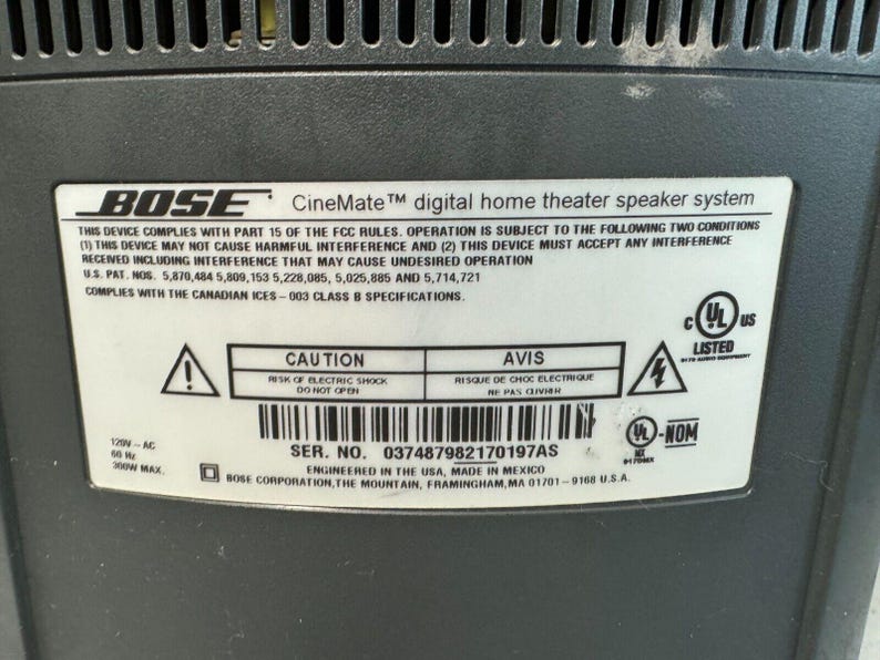 Bose Cinemate Subwoofer Base Unit Powered Sub Home Theater Audio Bass ...