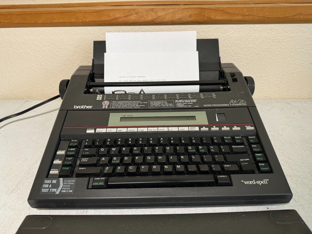 Brother AX-26 Typewriter Word Processor Typing Vintage Ribbon Cover ...