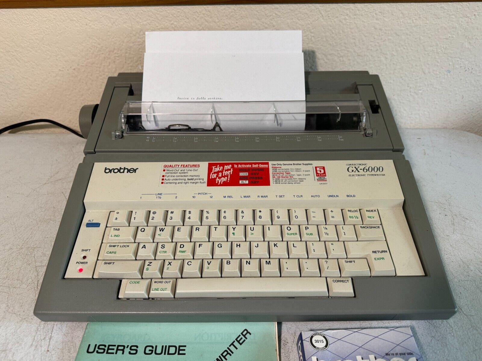 Brother GX-6000 Typewriter Electric Word Processor Eraser Vintage ...
