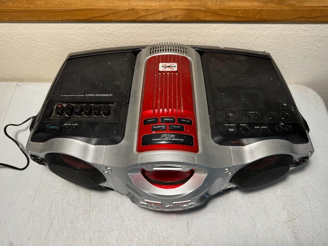 Sony Xplod CFD-G700CP Boombox Hifi Stereo System Portable Cassette CD ...