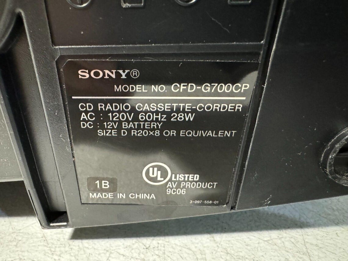 Sony Xplod CFD-G700CP Boombox Hifi Stereo System Portable Cassette CD ...