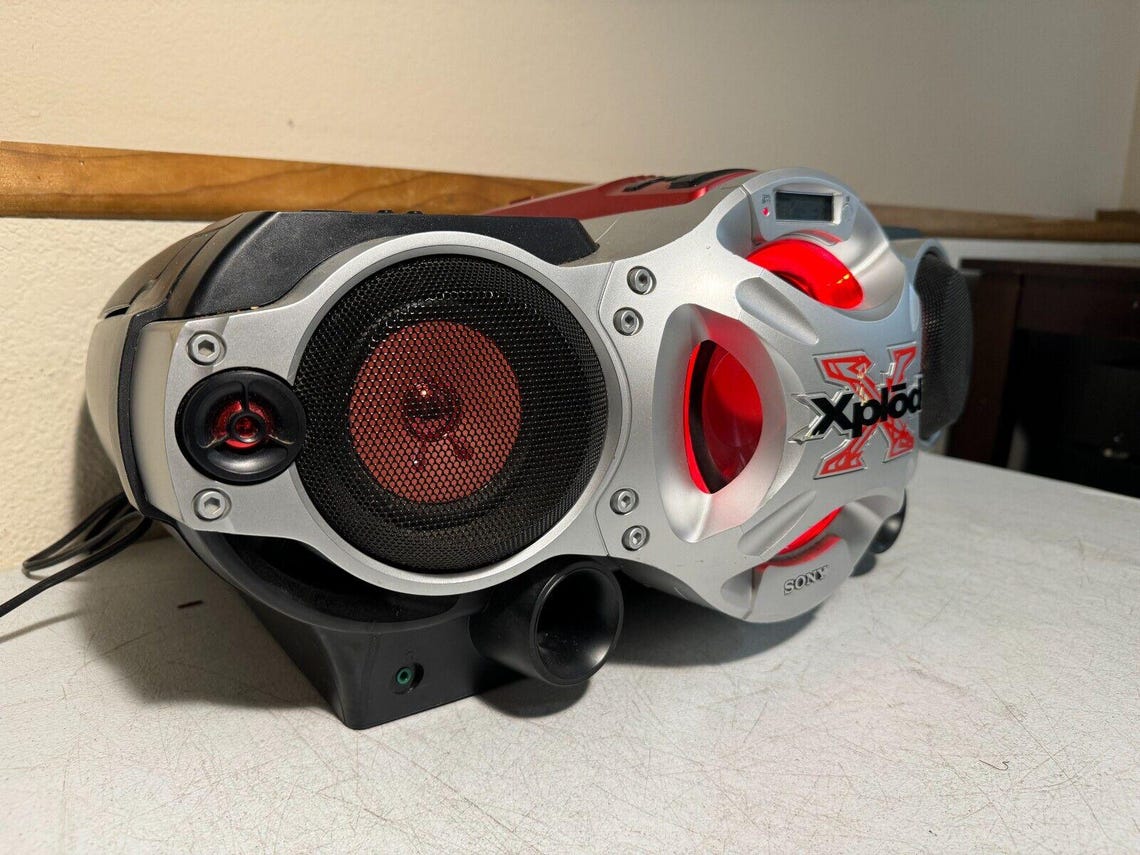 Sony Xplod CFD-G700CP Boombox Hifi Stereo System Portable Cassette CD ...