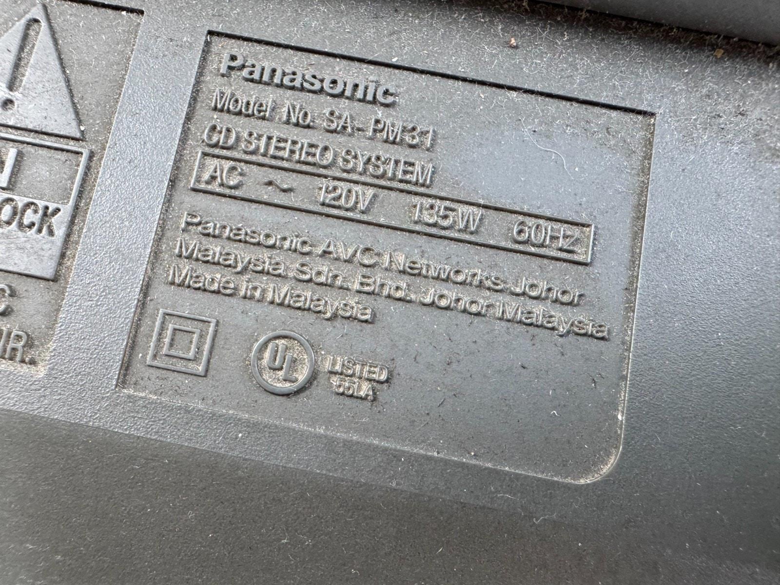 Panasonic SA-PM31 Compact Stereo System Cassette Deck CD Player Home ...