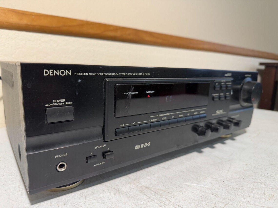 Denon DRA-375RD Receiver Hifi Stereo Vintage 2 Channel Home Audio Phono ...