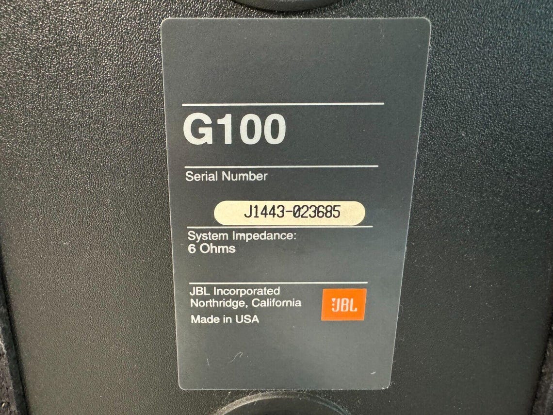 JBL G100 Bookshelf Hifi Stereo Vintage Home Audio USA Black Retro ...