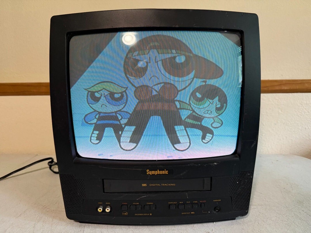 Symphonic SC313C 13 CRT TV Vcr Combo Vhs Player Retro Gaming Television ...
