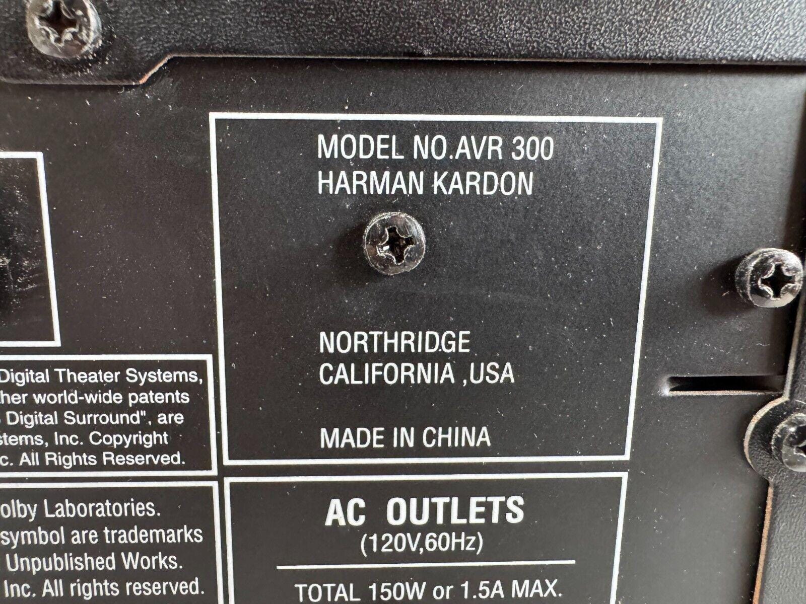 Harman Kardon AVR300 6.1 Channel Audiophile Hifi Stereo Home Theater ...