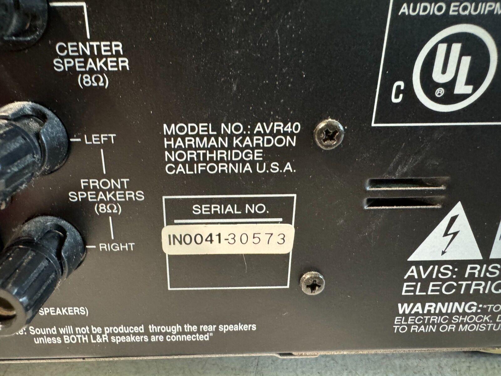 Harman Kardon AVR40 Receiver Hifi Stereo Audiophile 5.1 Channel Home ...