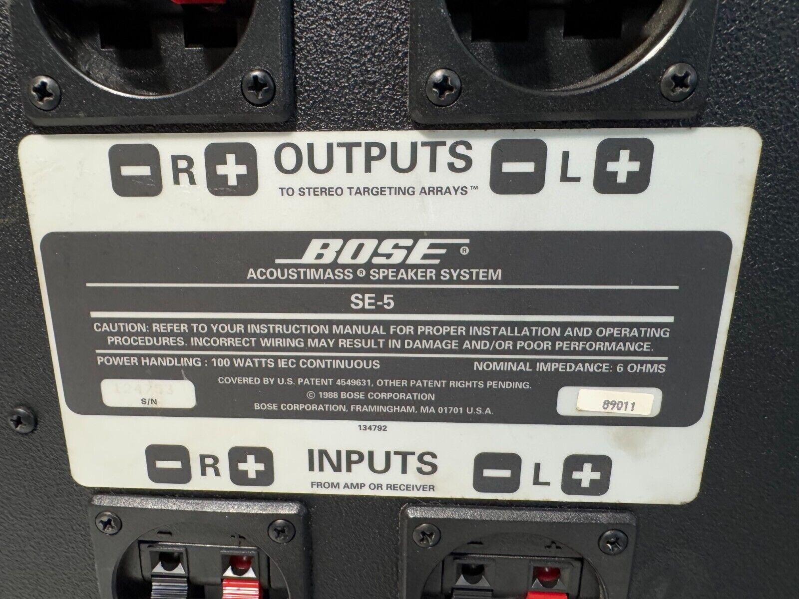 Bose Acoustimass SE-5 Subwoofer Base Unit Home Audio System Stereo ...