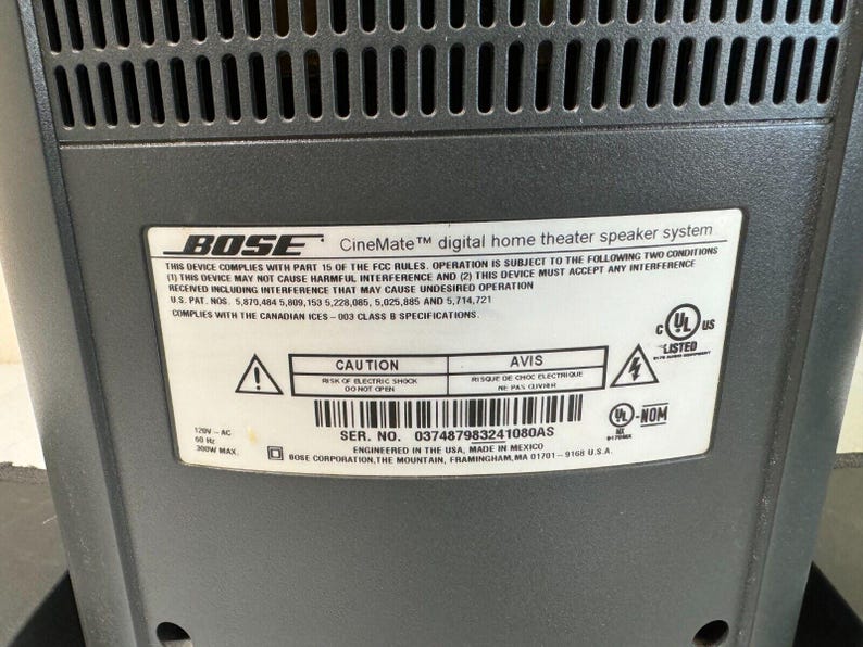 Bose Cinemate Home Theater Speaker System Audiophile Subwoofer Remote 2 ...