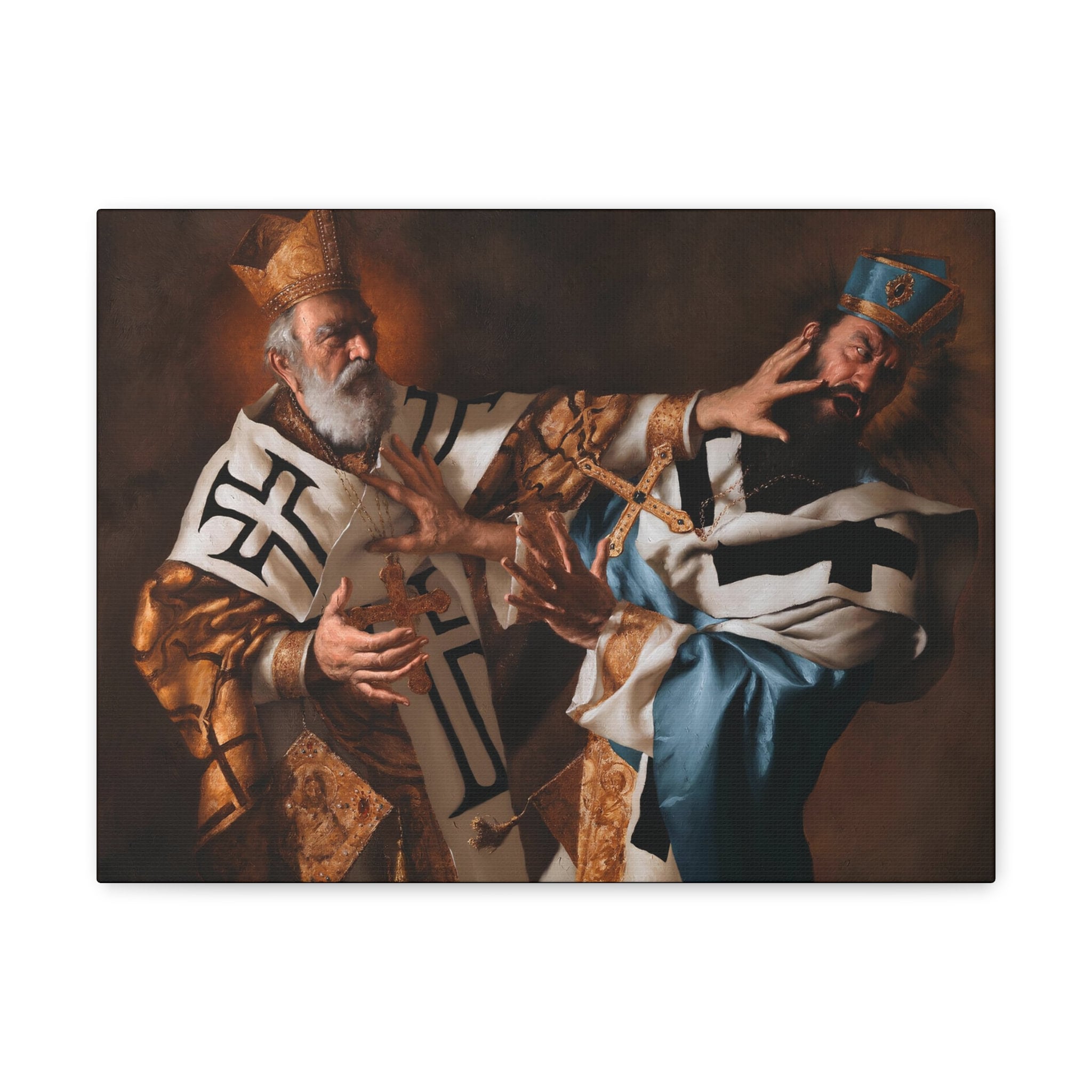 Painting of St Nicholas Slapping the Heretic Arius printed on Canvas ...