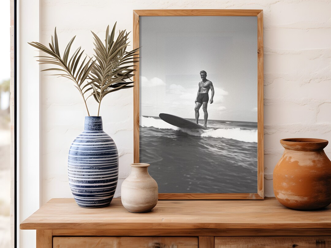 Vintage Surf Inspired Wall Art | Retro 50s Beach Vibe | Surfer Art ...