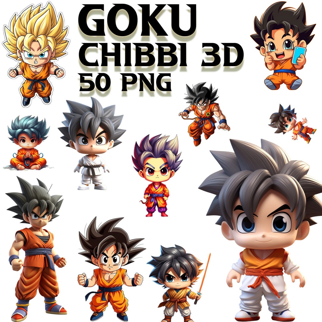Goku Chibbi Png / Goku Chibbi Anime Pegatinas digitales / Diseño de ...
