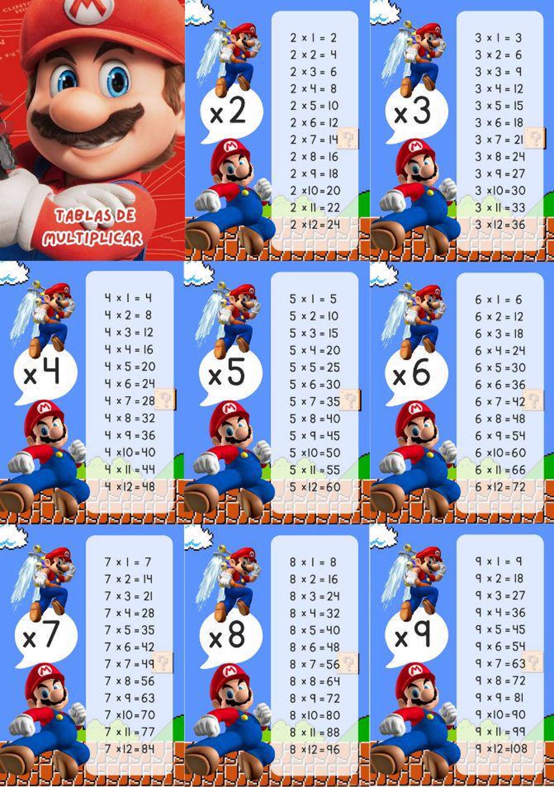 Animated Time Table for Kids Printable PDF Fun Math & Educational ...