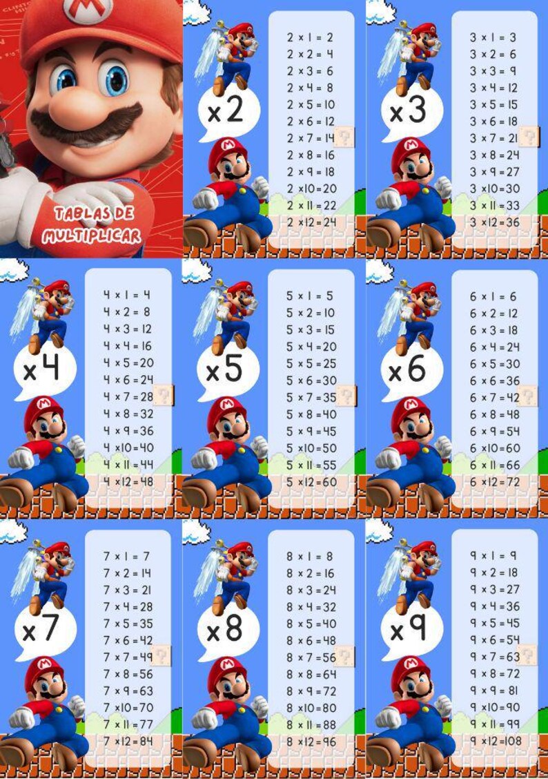 Animated Time Table for Kids Printable PDF Fun Math & Educational ...