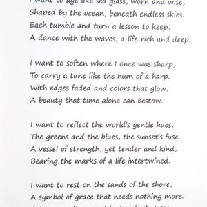 Sea Glass Poem Customize Framed Print Inspirational Wall Art Coastal ...