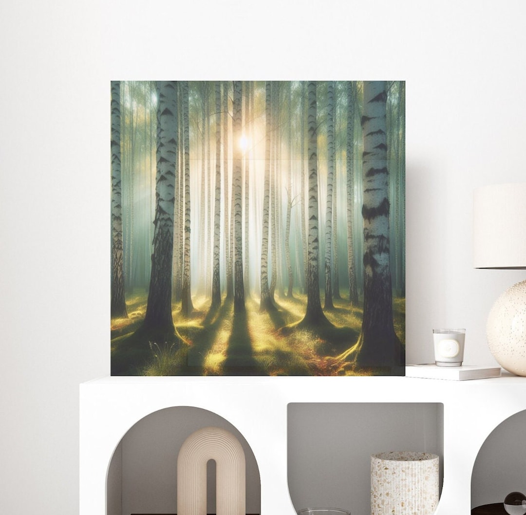 Matte Canvas Birch Tree Forest Wall Art New Home Decor Print Ready to ...