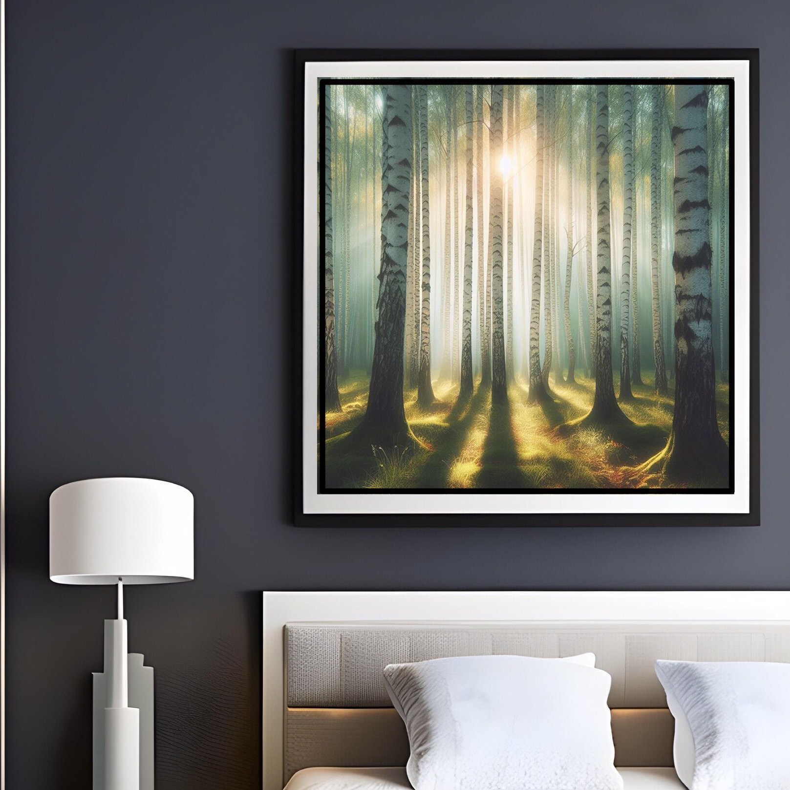 Matte Canvas Birch Tree Forest Wall Art New Home Decor Print Ready to ...