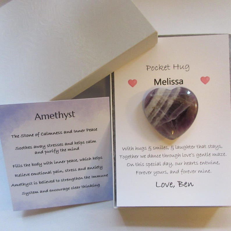 Personalized Gift Stone Pocket Hug Heart Customized Gift for Family ...