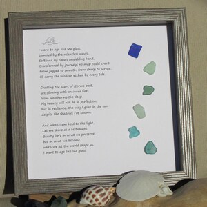 Sea Glass Poem Customize Framed Print Inspirational Wall Art Coastal ...