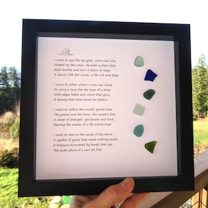 Sea Glass Poem Customize Framed Print Inspirational Wall Art Coastal ...