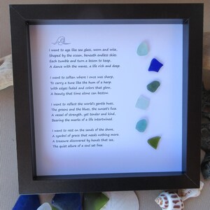 Sea Glass Poem Customize Framed Print Inspirational Wall Art Coastal ...