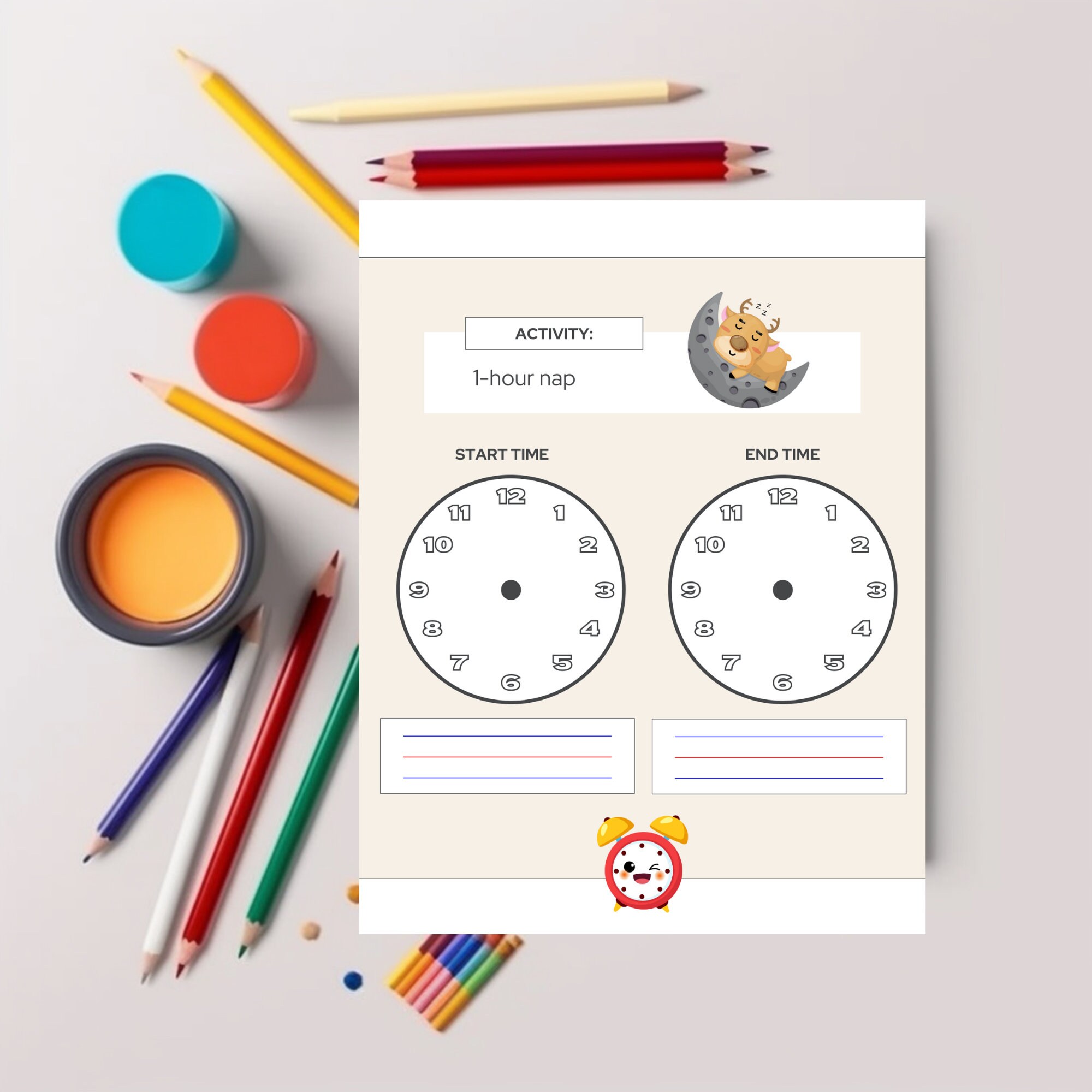 Editable Learn the Clock Workbook 19 Page Neutral Preschool Printable ...