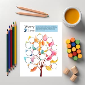 Worry Tree Worksheets Anxiety Relief for Adults and Teens Printable ...