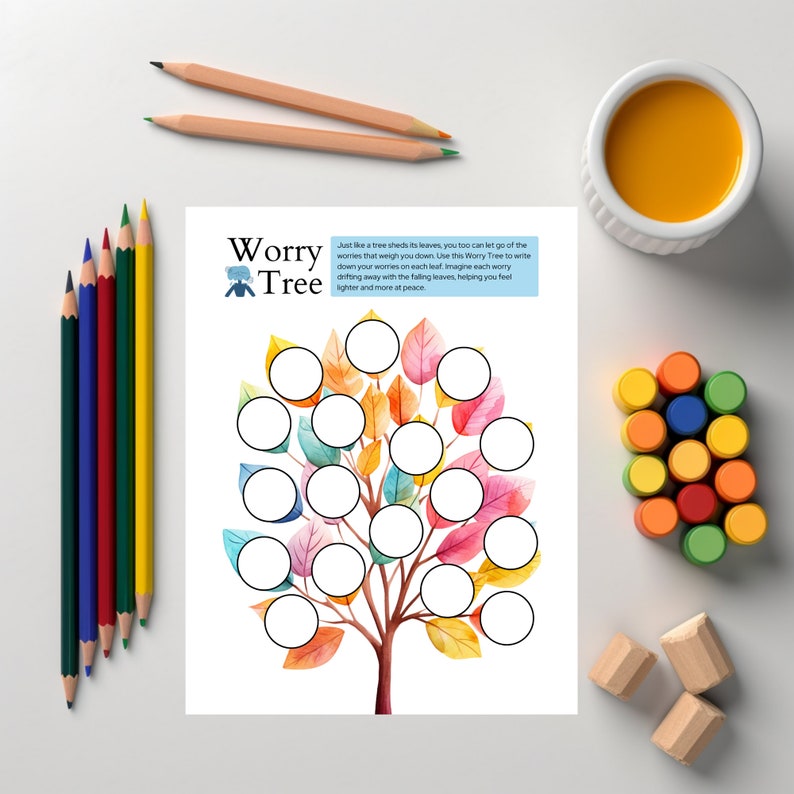 Worry Tree Worksheets Anxiety Relief for Adults and Teens Printable ...