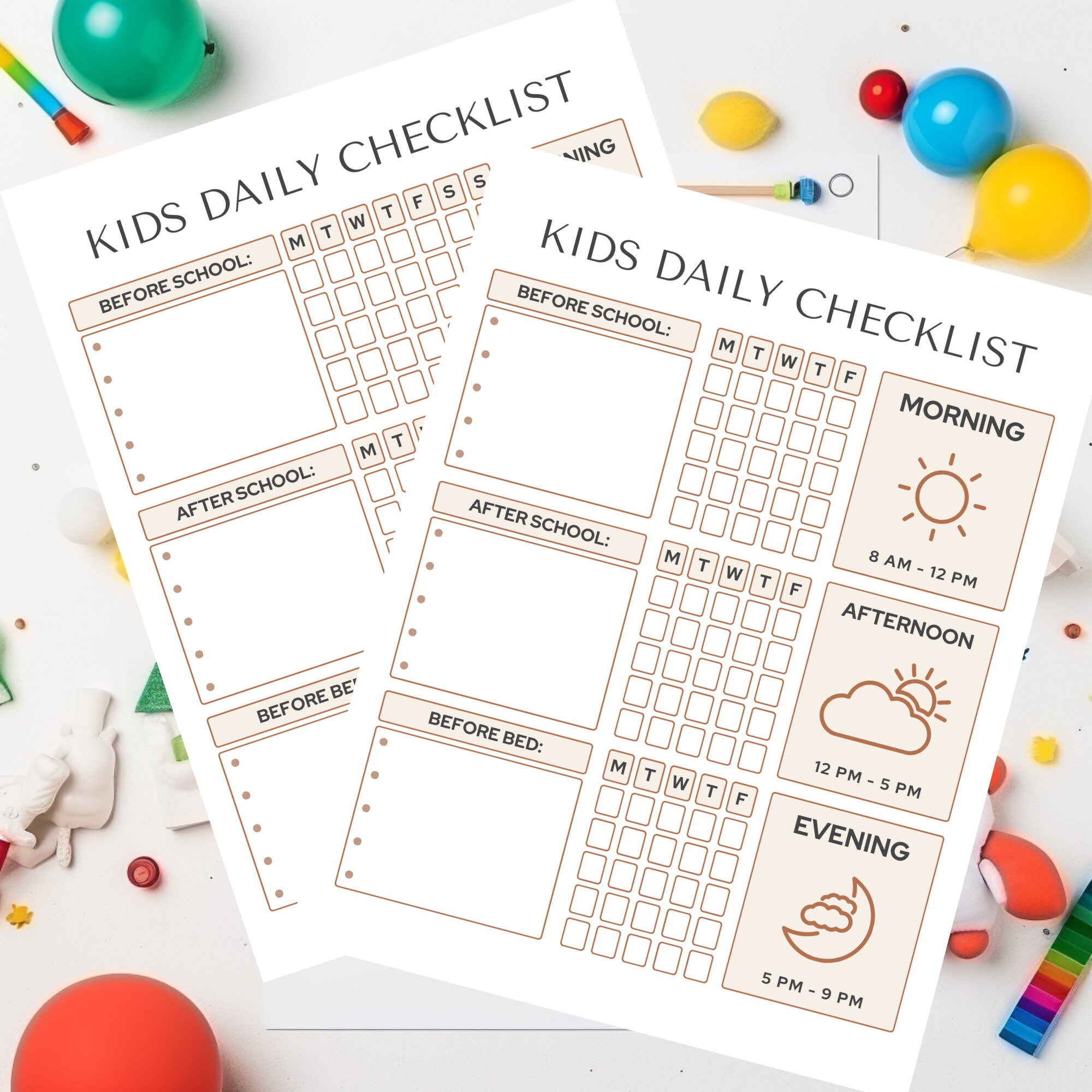 Editable Daily Checklist for Kids, Printable, Children Responsibility ...