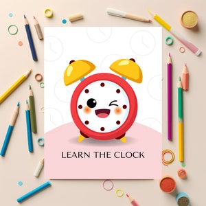 Editable Learn the Clock Workbook 19 Page Pink Preschool Printable ...