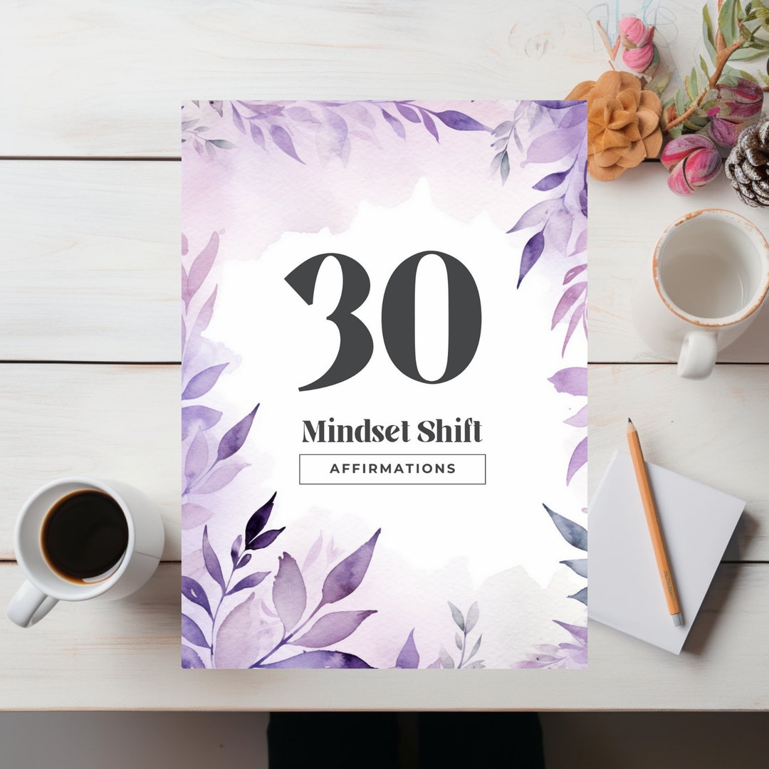 Mindset Affirmation Cards 30 Printable Cards Positive Thinking Mental ...