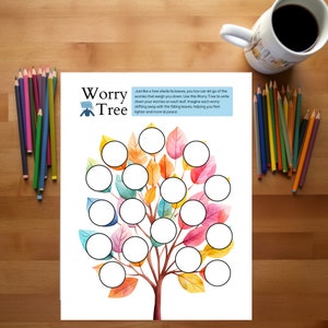 Worry Tree Worksheets Anxiety Relief for Adults and Teens Printable ...