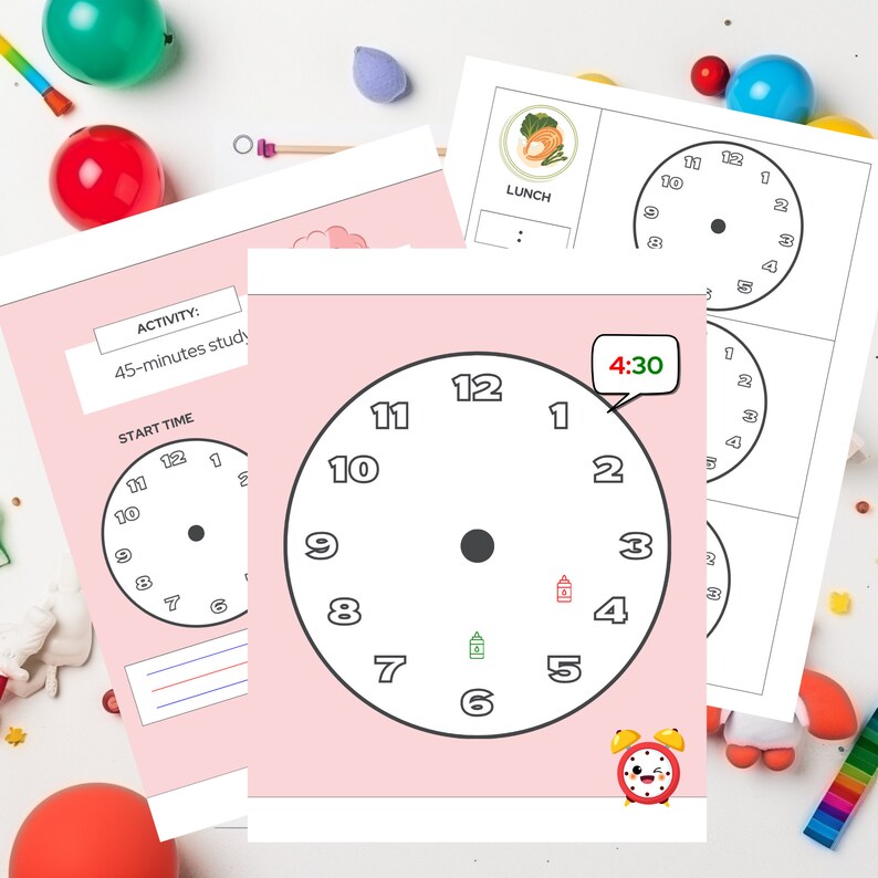 Editable Learn the Clock Workbook 19 Page Pink Preschool Printable ...