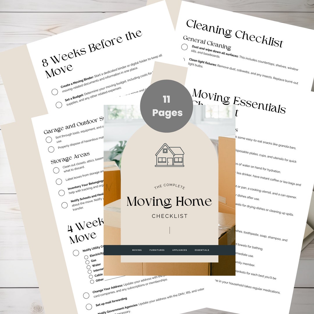 Moving Home Planner Moving Plan Moving Binder Moving Gift Home Guide ...