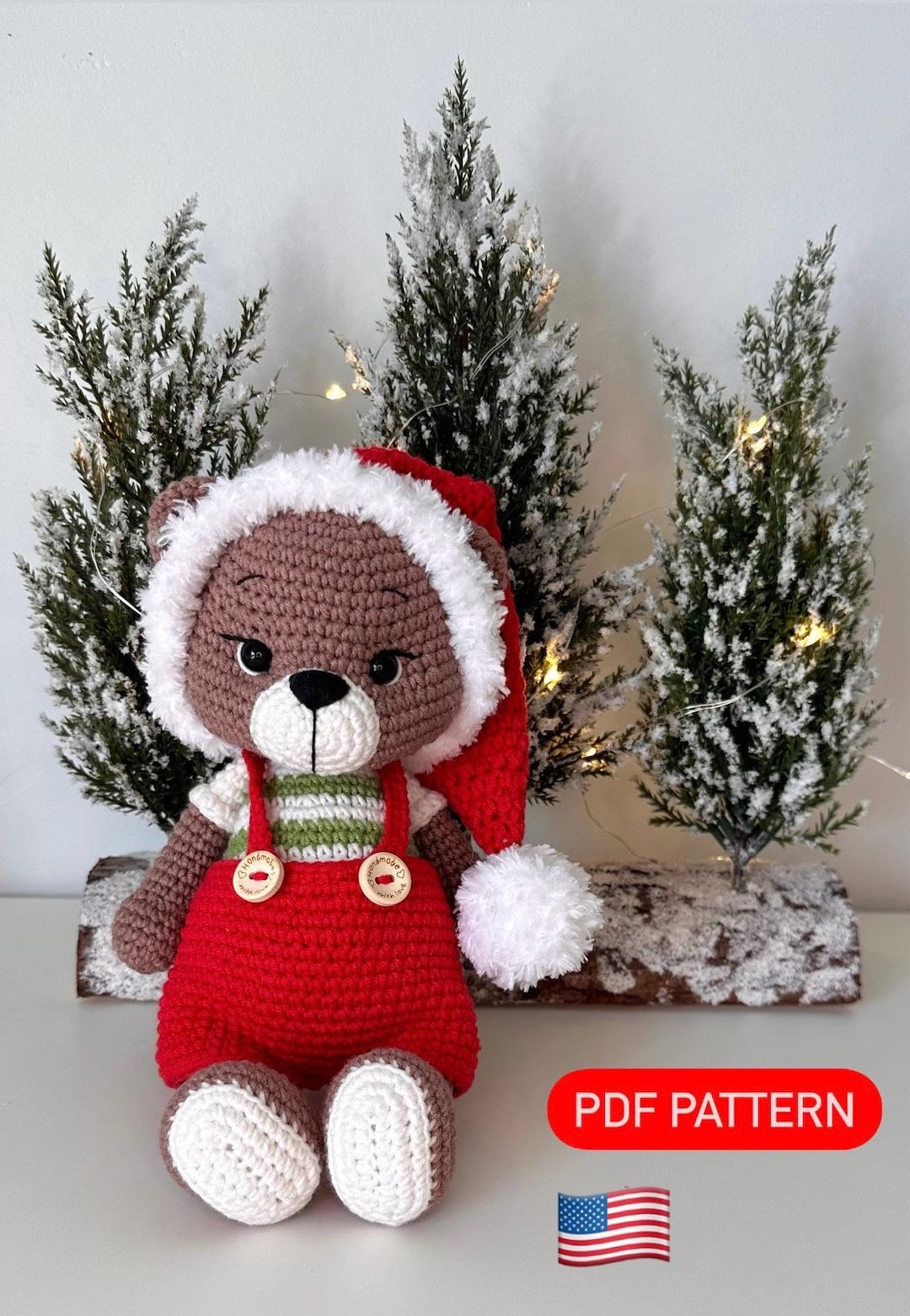 Christmas Bear Crochet Pattern (ENG) - Etsy