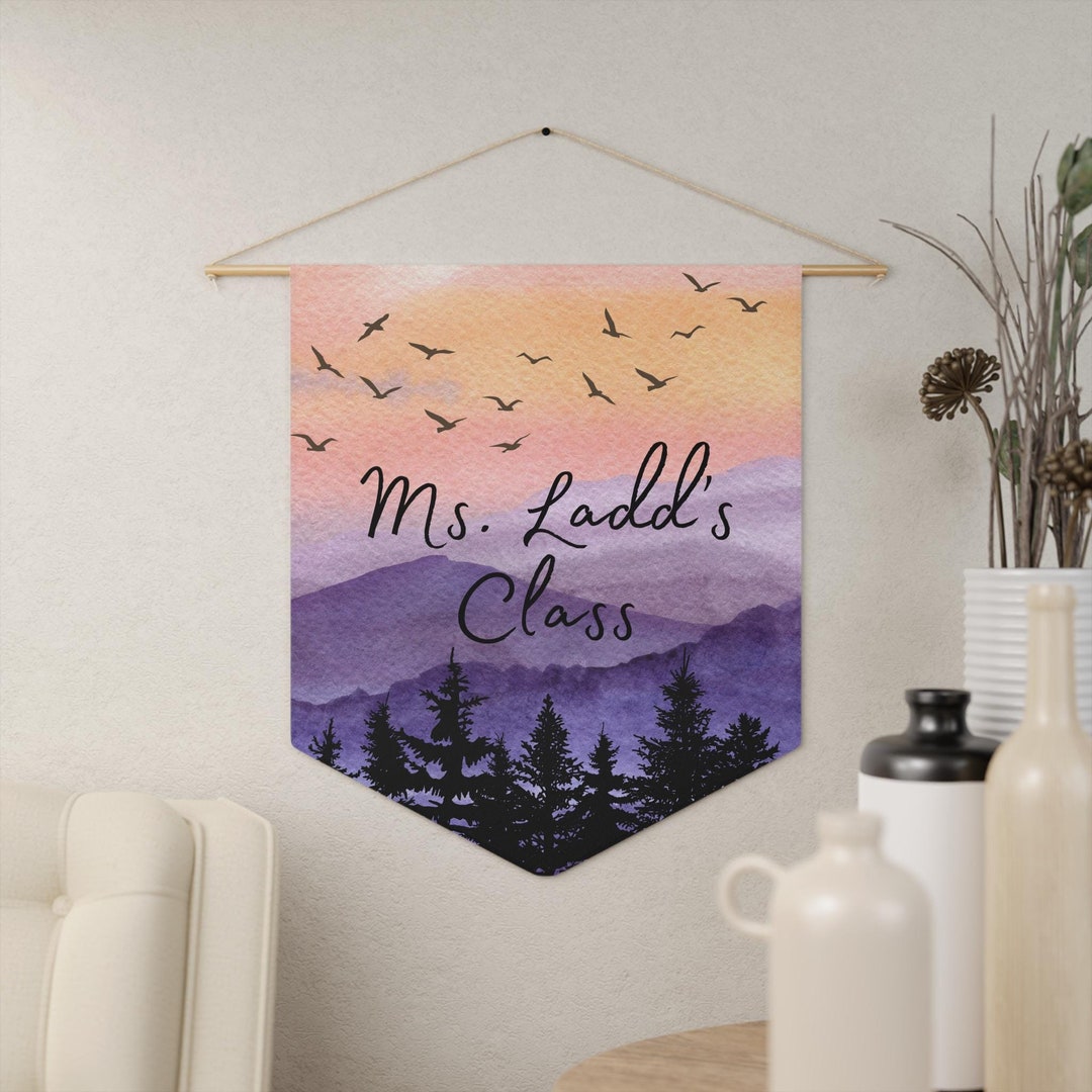 Pennant Banner, Teacher Classroom Decor, Mountain Theme Flag, Back to ...