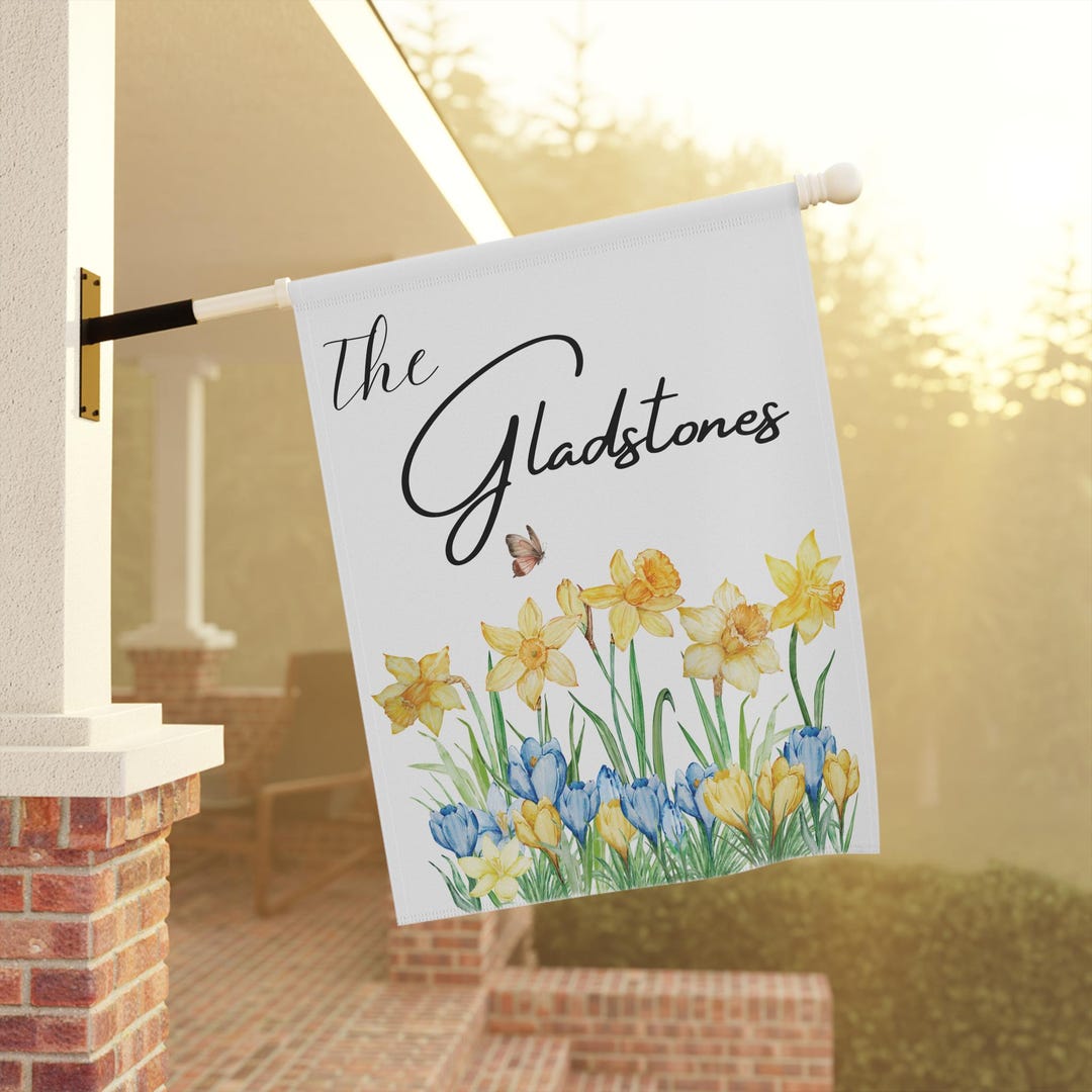 Garden Banner, Daffodil Spring Personalized Flag for House Decoration ...