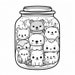 Cute Animals in a Jar Coloring Book, 50 Pages of Coloring, Animals ...