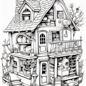 Mini Pocket Homes Coloring Book, 40 Pages of Coloring, Tiny Homes ...