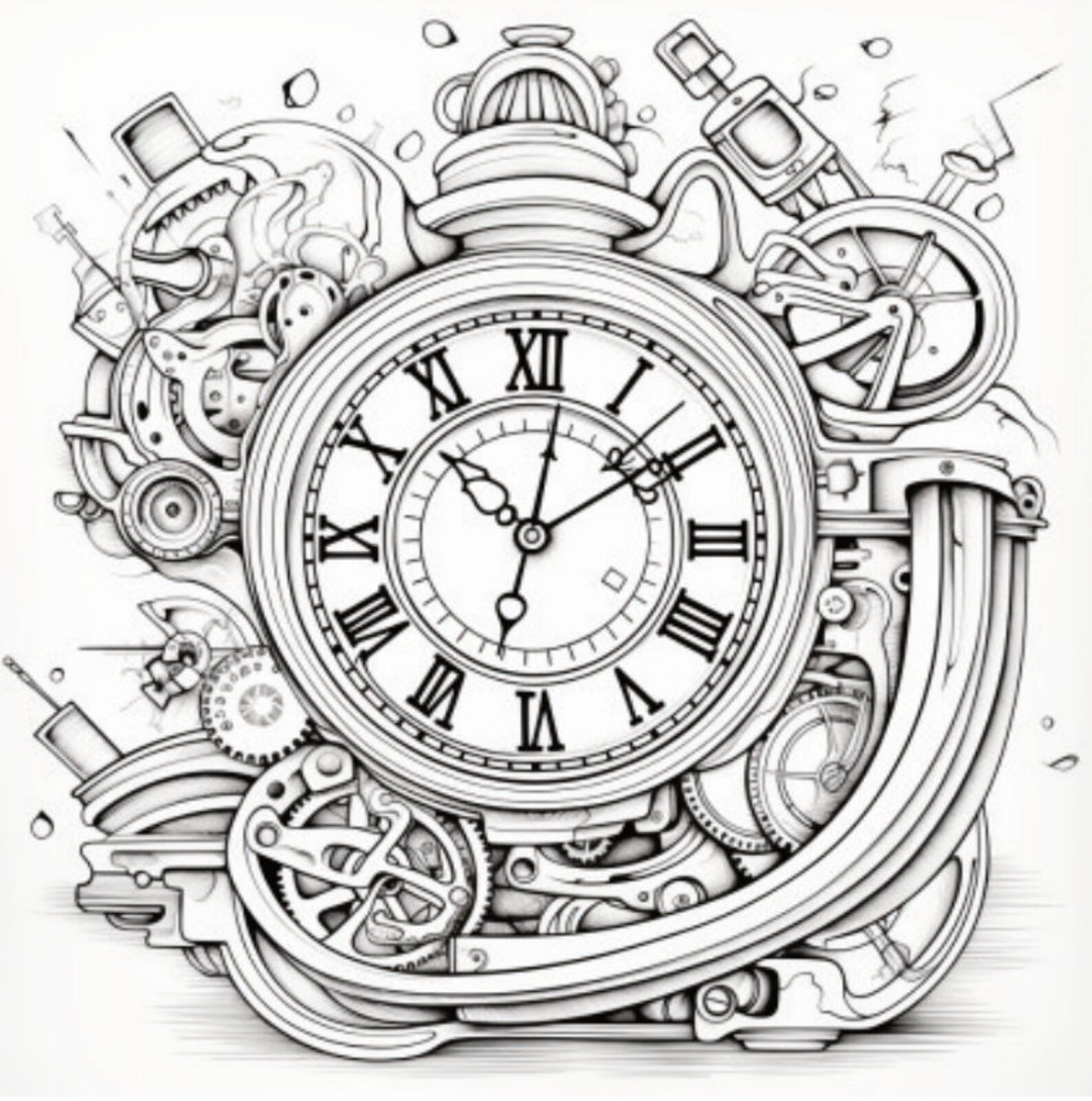 Collection of Clocks Coloring Book, 50 Pages of Coloring, Clock Color ...