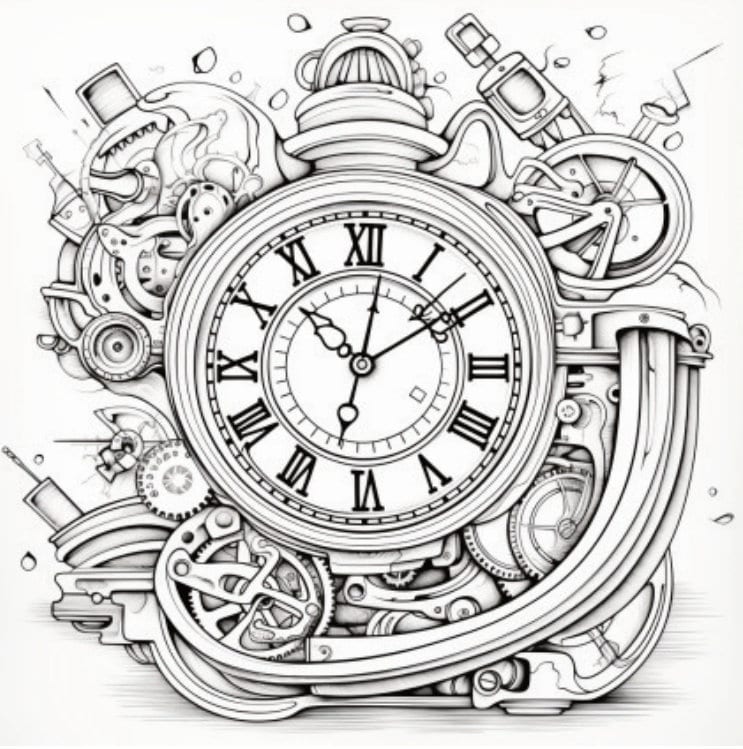 Collection of Clocks Coloring Book, 50 Pages of Coloring, Clock Color ...