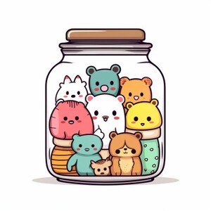 Cute Animals in a Jar Coloring Book, 50 Pages of Coloring, Animals ...