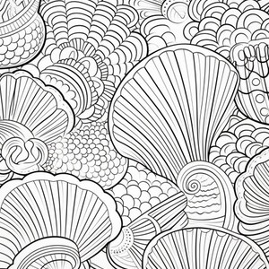 Shell Mandala Coloring Book, 50 Pages of Coloring, Ocean Coloring Book ...