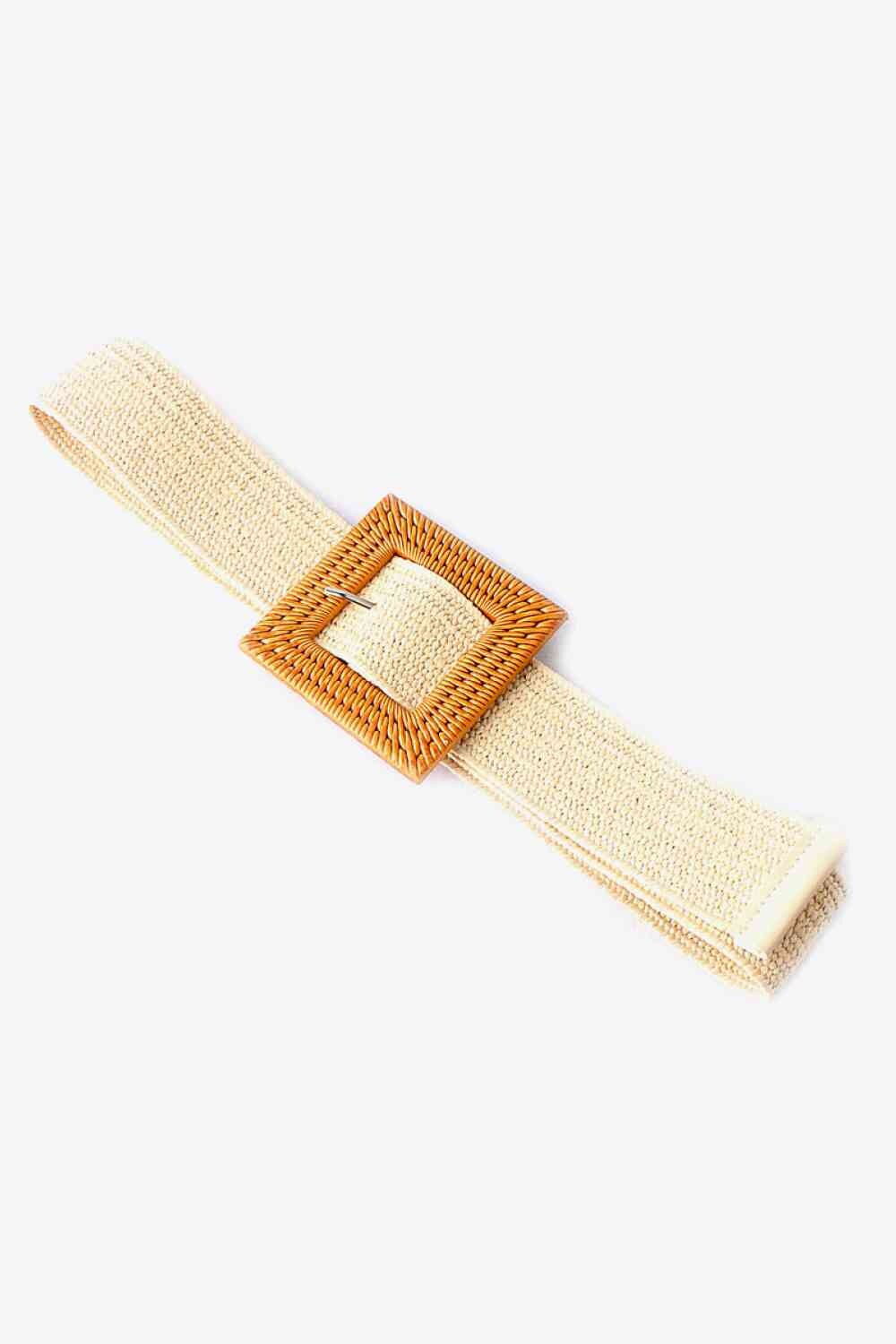 Square Buckle Elastic Braid Belt - Etsy