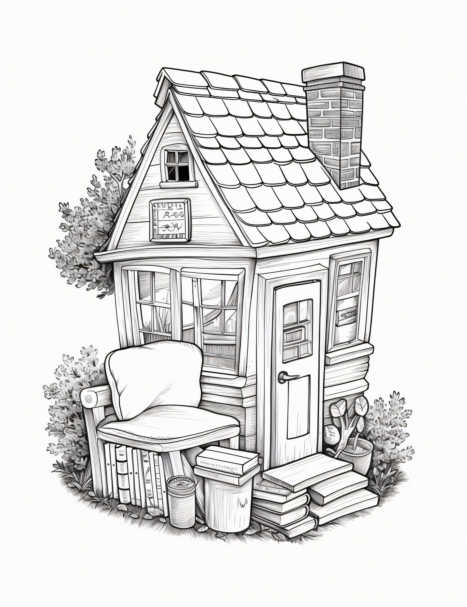Mini Pocket Homes Coloring Book, 40 Pages of Coloring, Tiny Homes ...