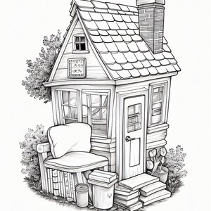 Mini Pocket Homes Coloring Book, 40 Pages of Coloring, Tiny Homes ...