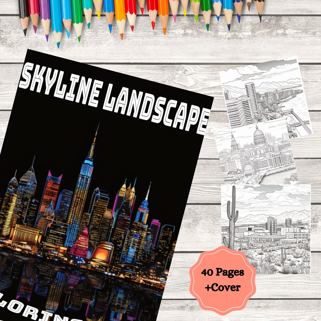 Skyline Landscapes Coloring Book, 50 Pages of Coloring, 50 Cities of ...