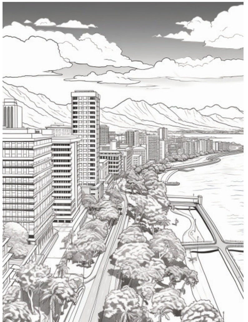 Skyline Landscapes Coloring Book, 50 Pages of Coloring, 50 Cities of ...